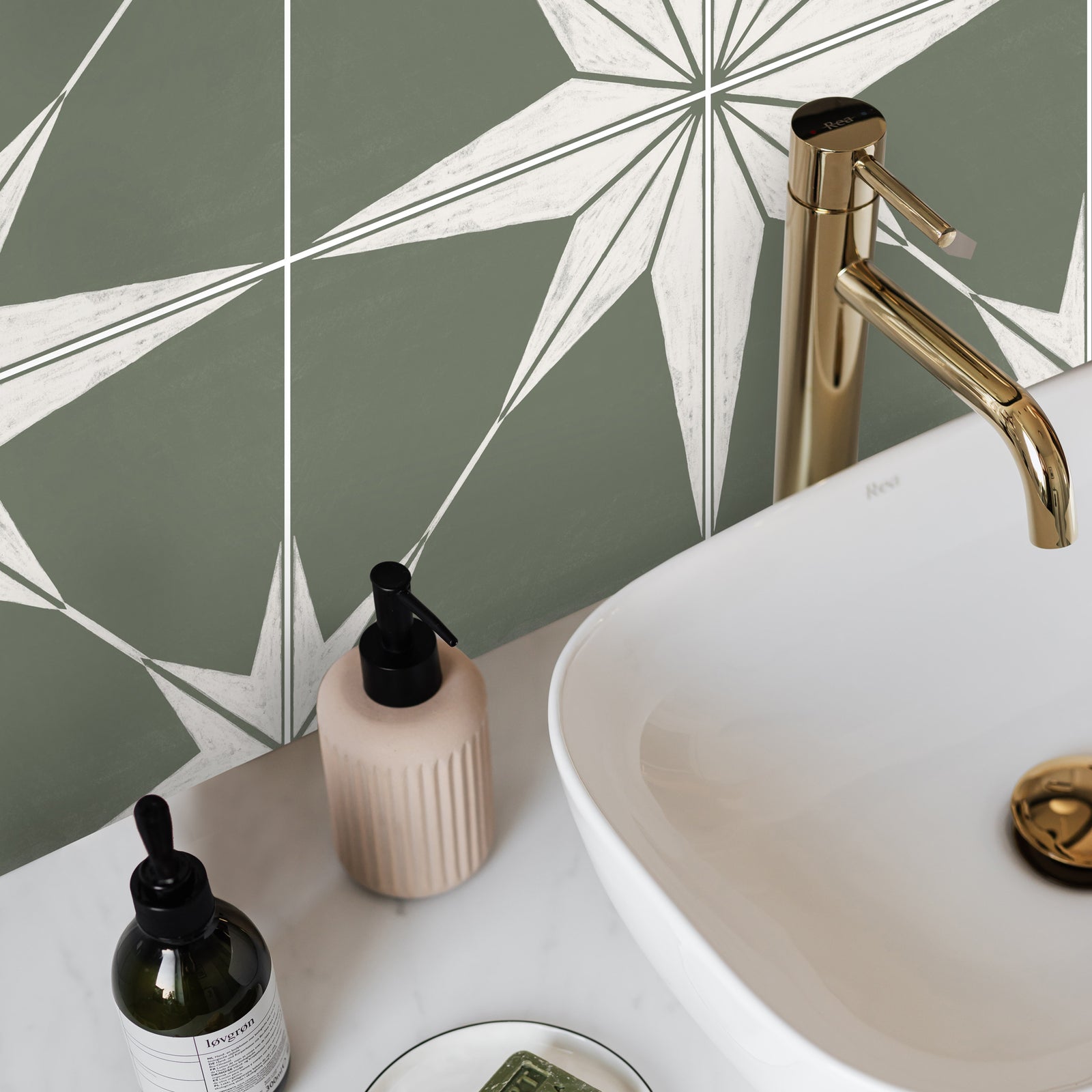 Astra Olive Vinyl Tile Sticker