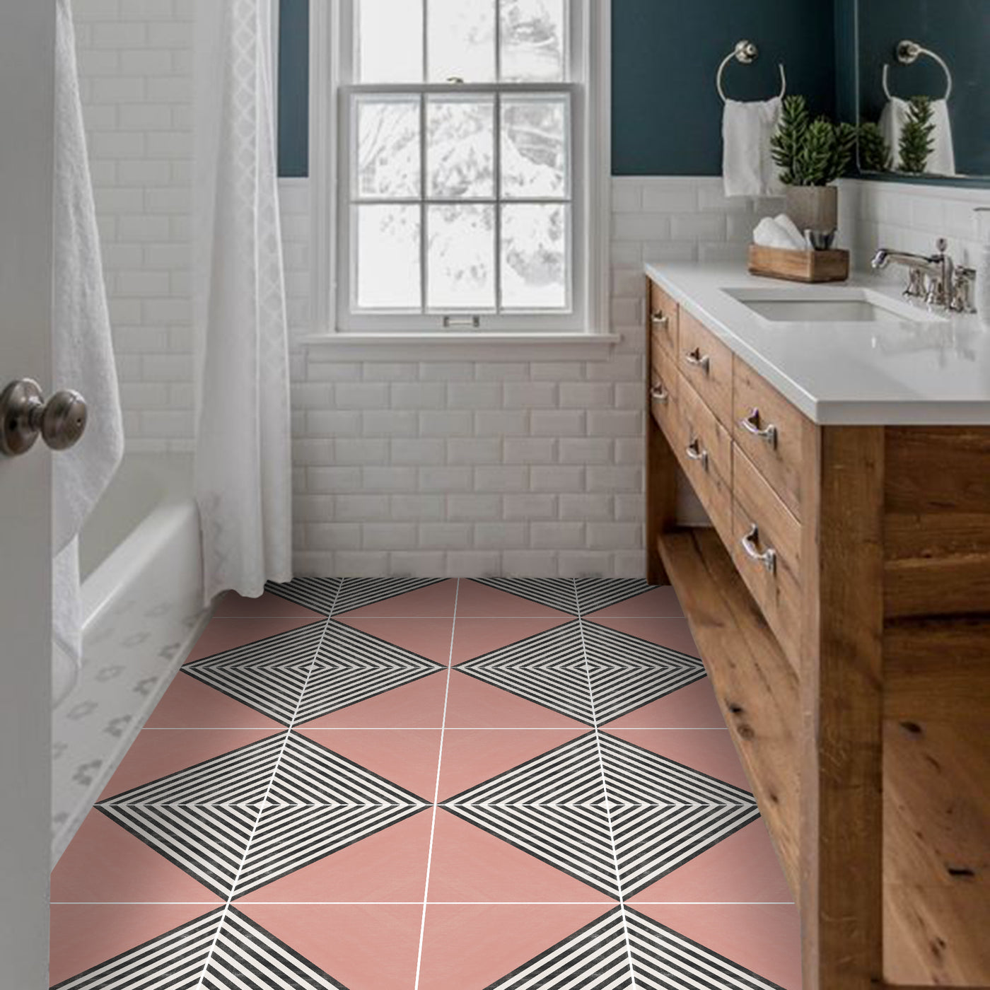 Piazza in Pink Vinyl Tile Sticker