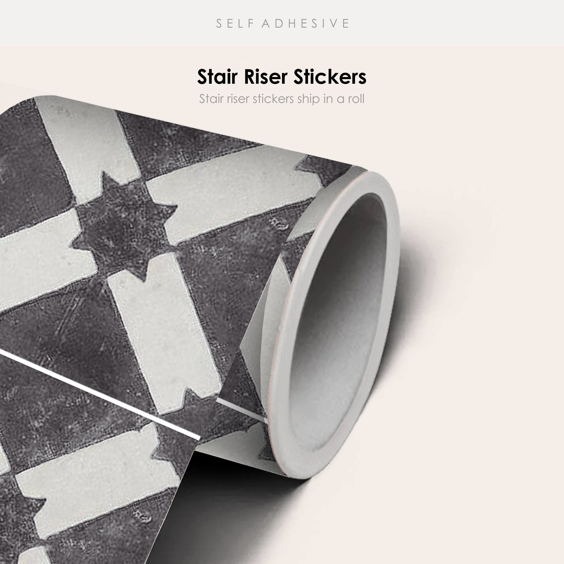 Riad in Black Stair Riser Stickers