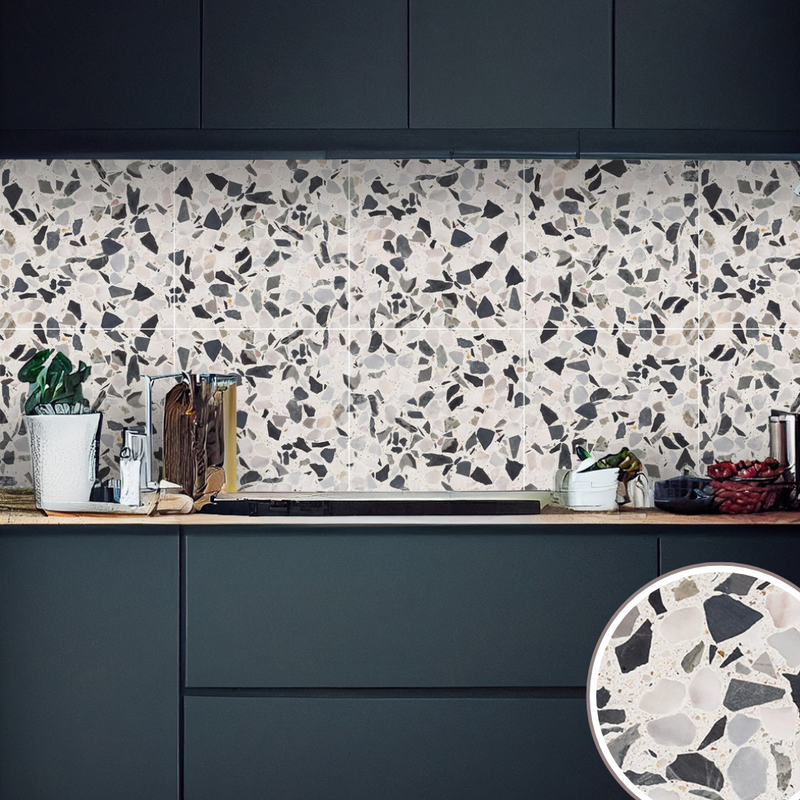 Terrazzo Black Mix Vinyl Tile Sticker