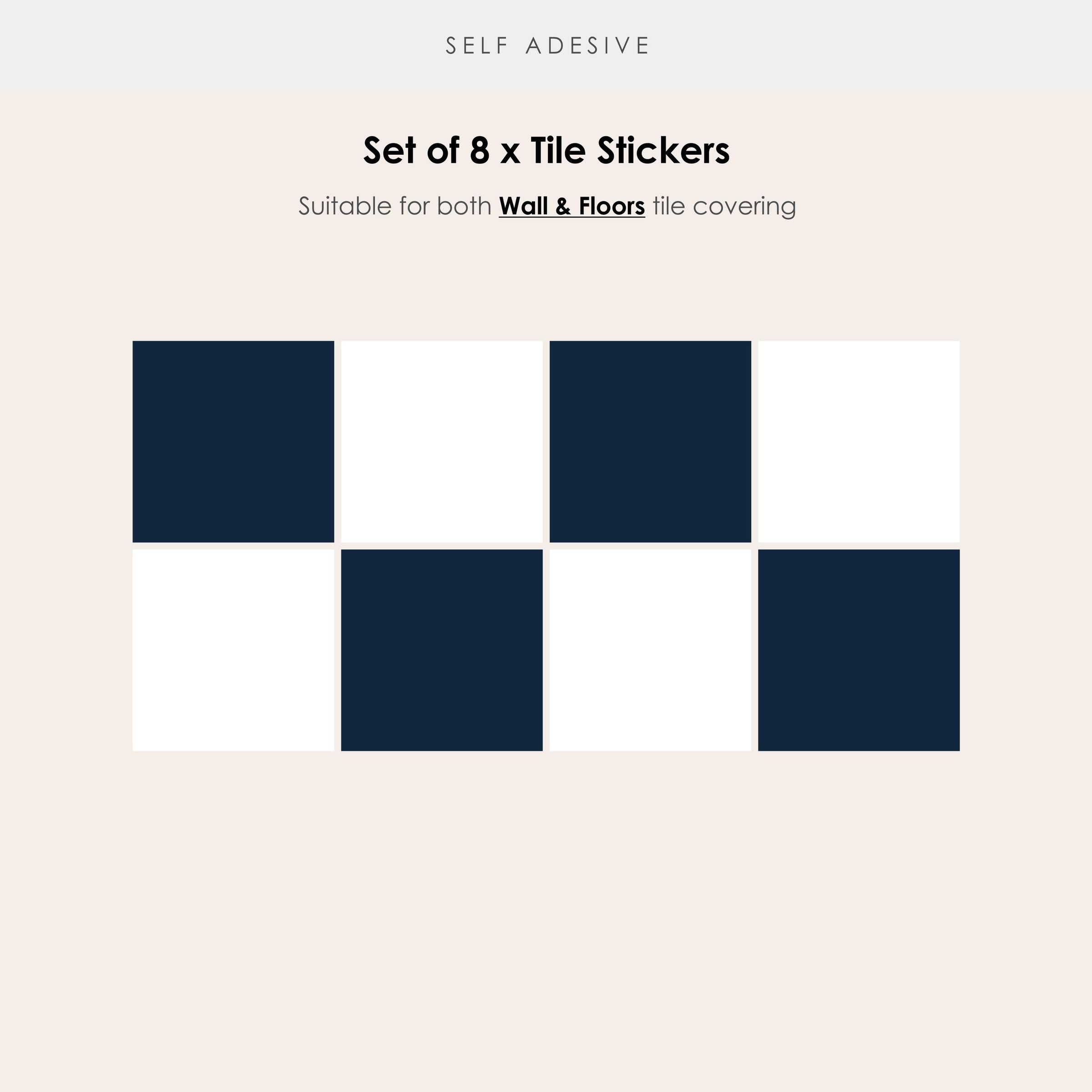 Checkerboard in Navy Tile Sticker