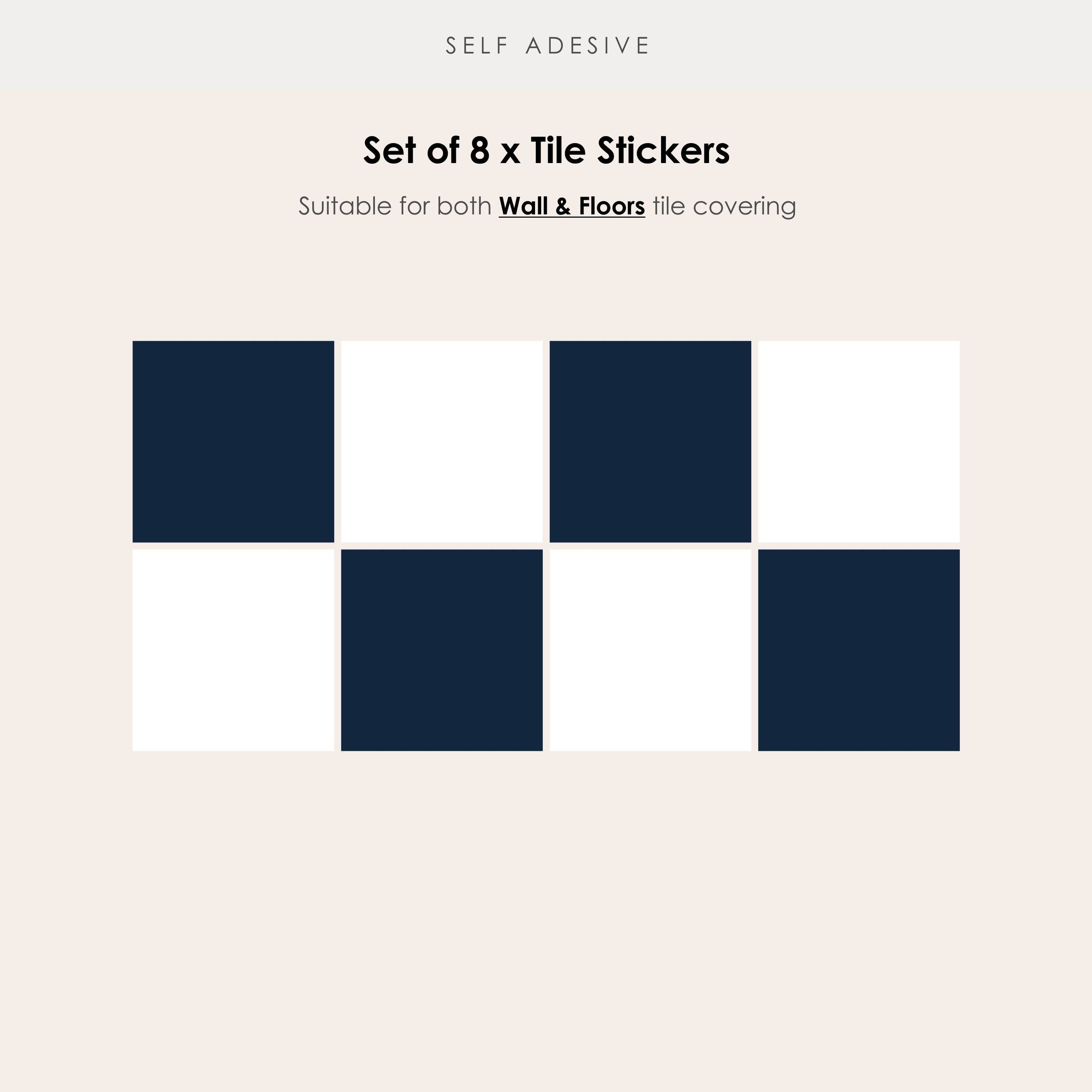 Checkerboard in Navy Tile Sticker