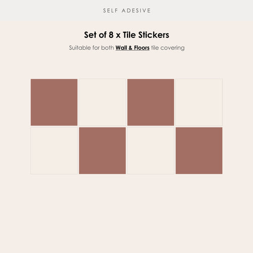 Checkerboard in Terracotta Tile Sticker
