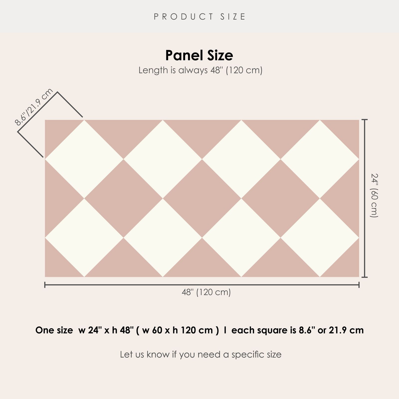 Checkerboard in Blush Pink Tile Sticker