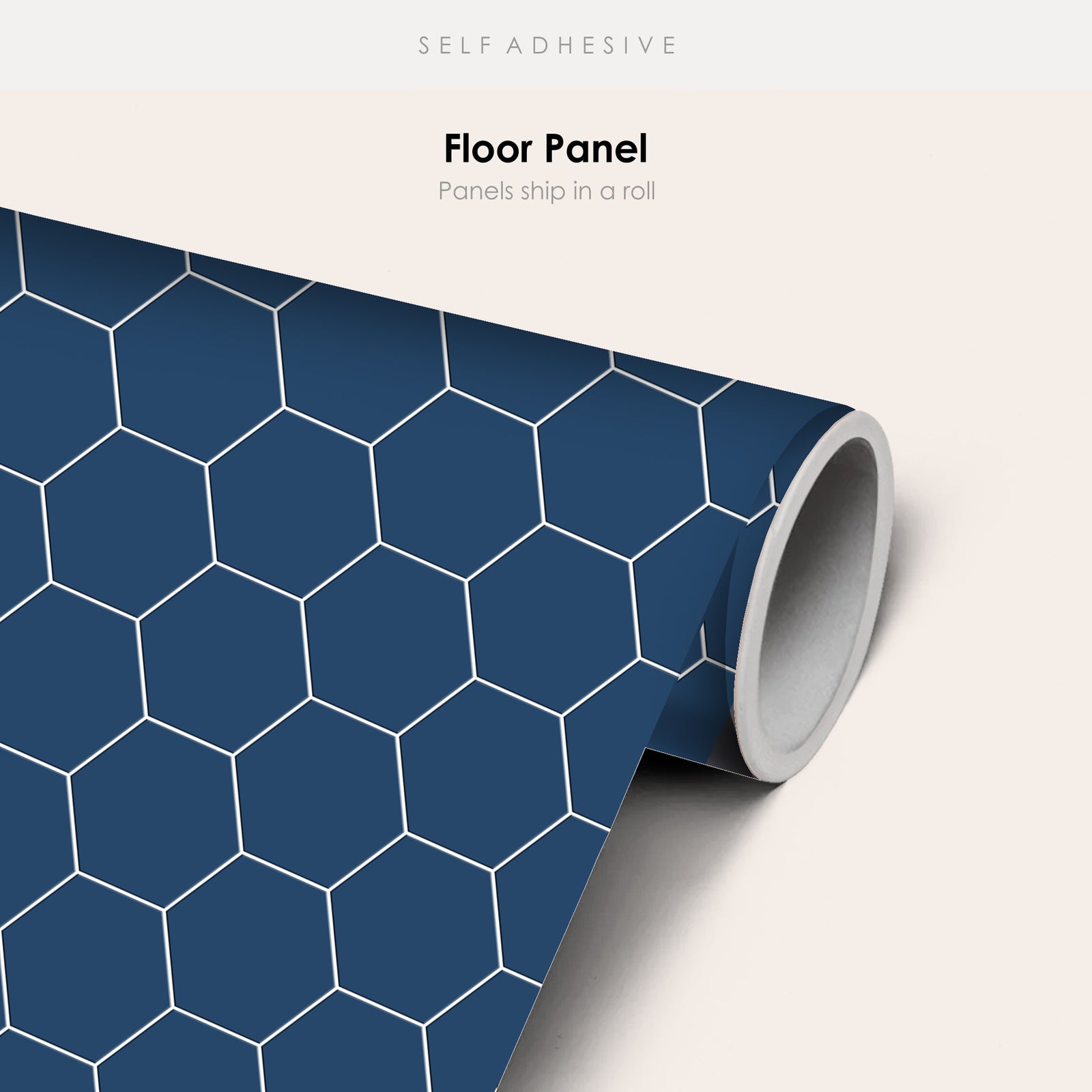 Vinyl Floor Tile Sticker - Hexa Admiral Blue