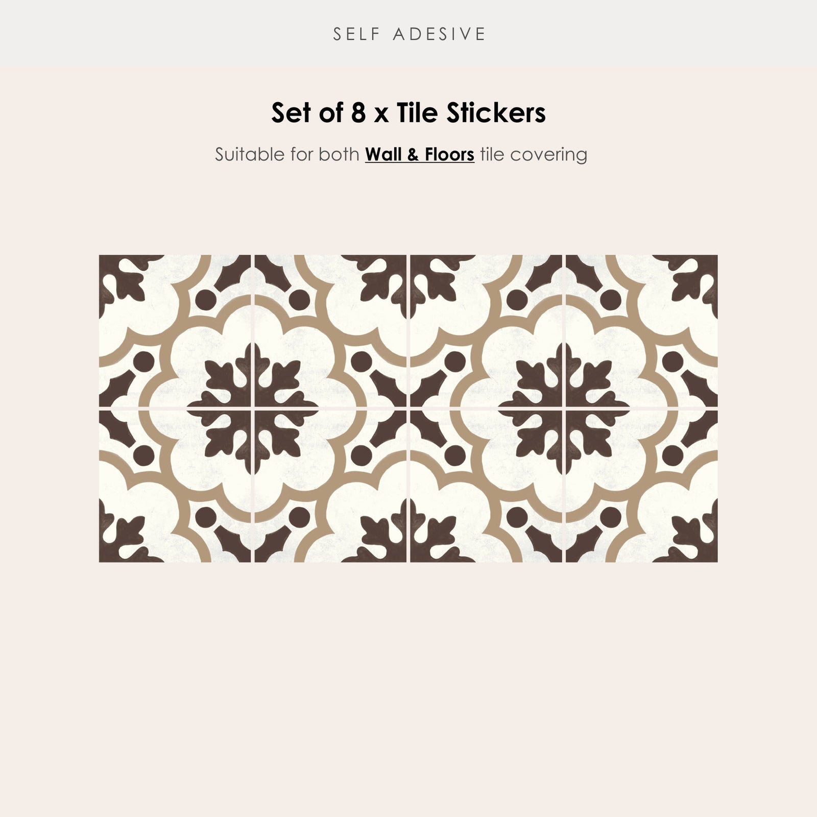 Genova in Greige Vinyl Tile Sticker