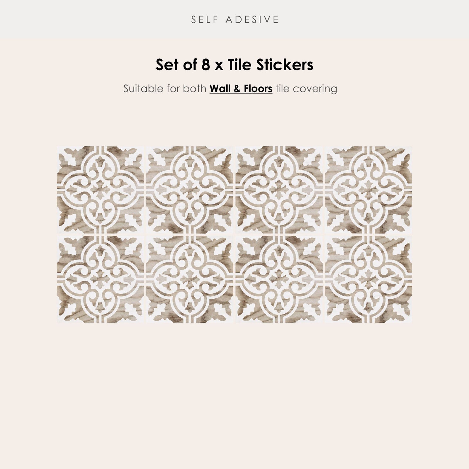 Floc in Wood Vinyl Tile Sticker