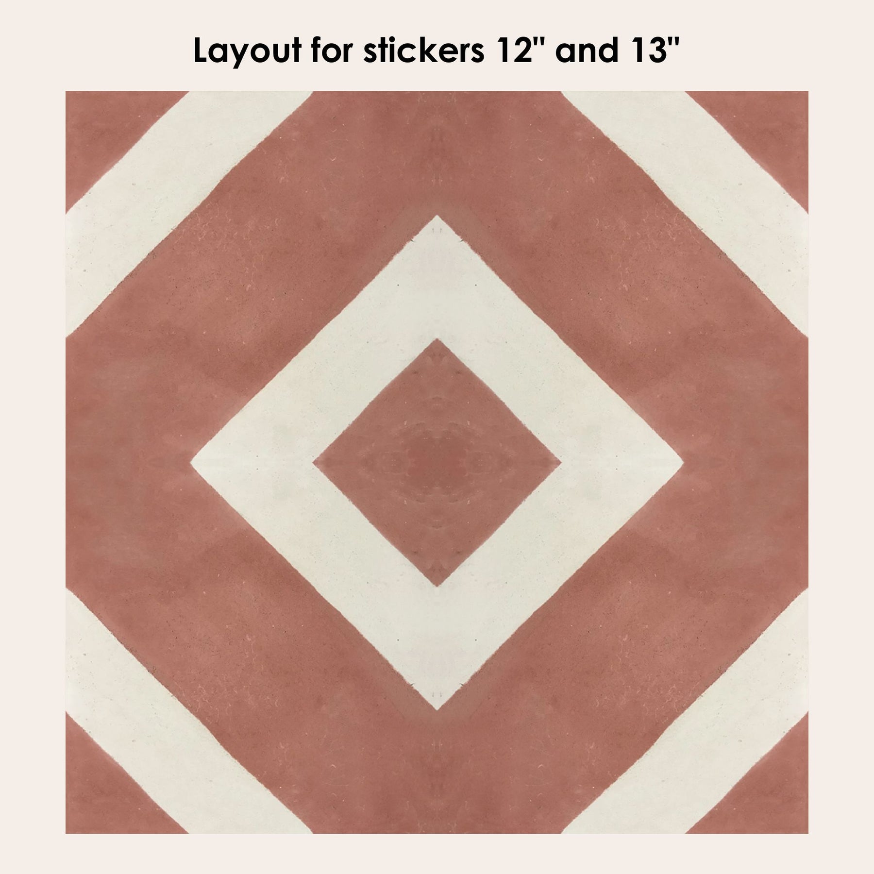 Salon in Red Earth Vinyl Tile Sticker