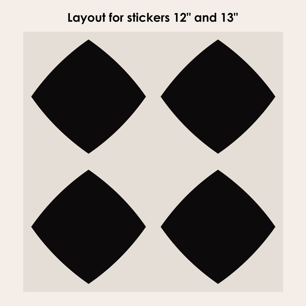 Diamond in Black Vinyl Tile Sticker