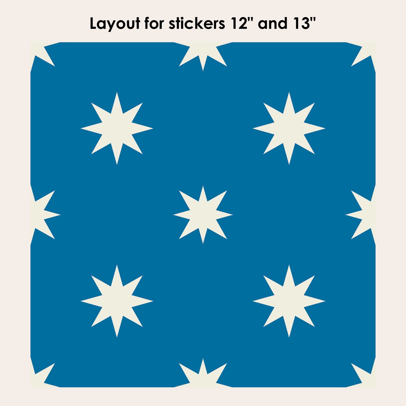 Starry Night in Cobalt Blue Vinyl Tile Sticker