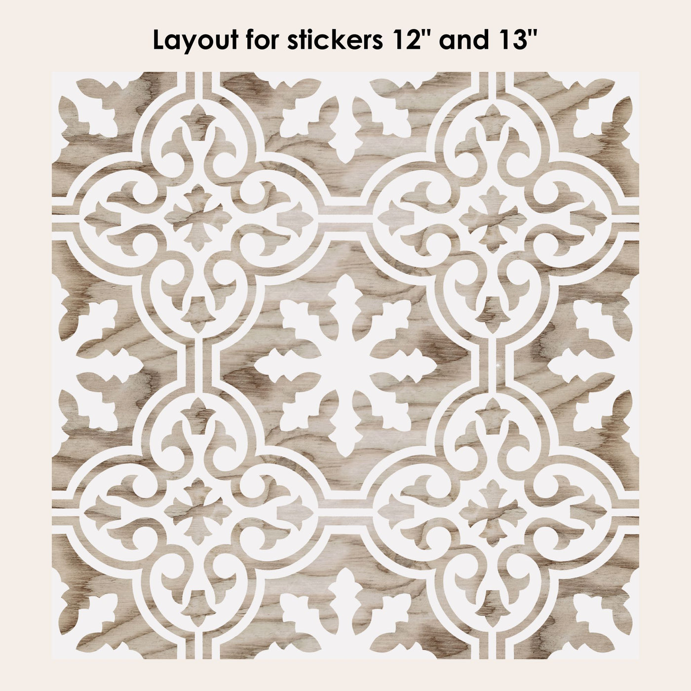 Floc in Wood Vinyl Tile Sticker