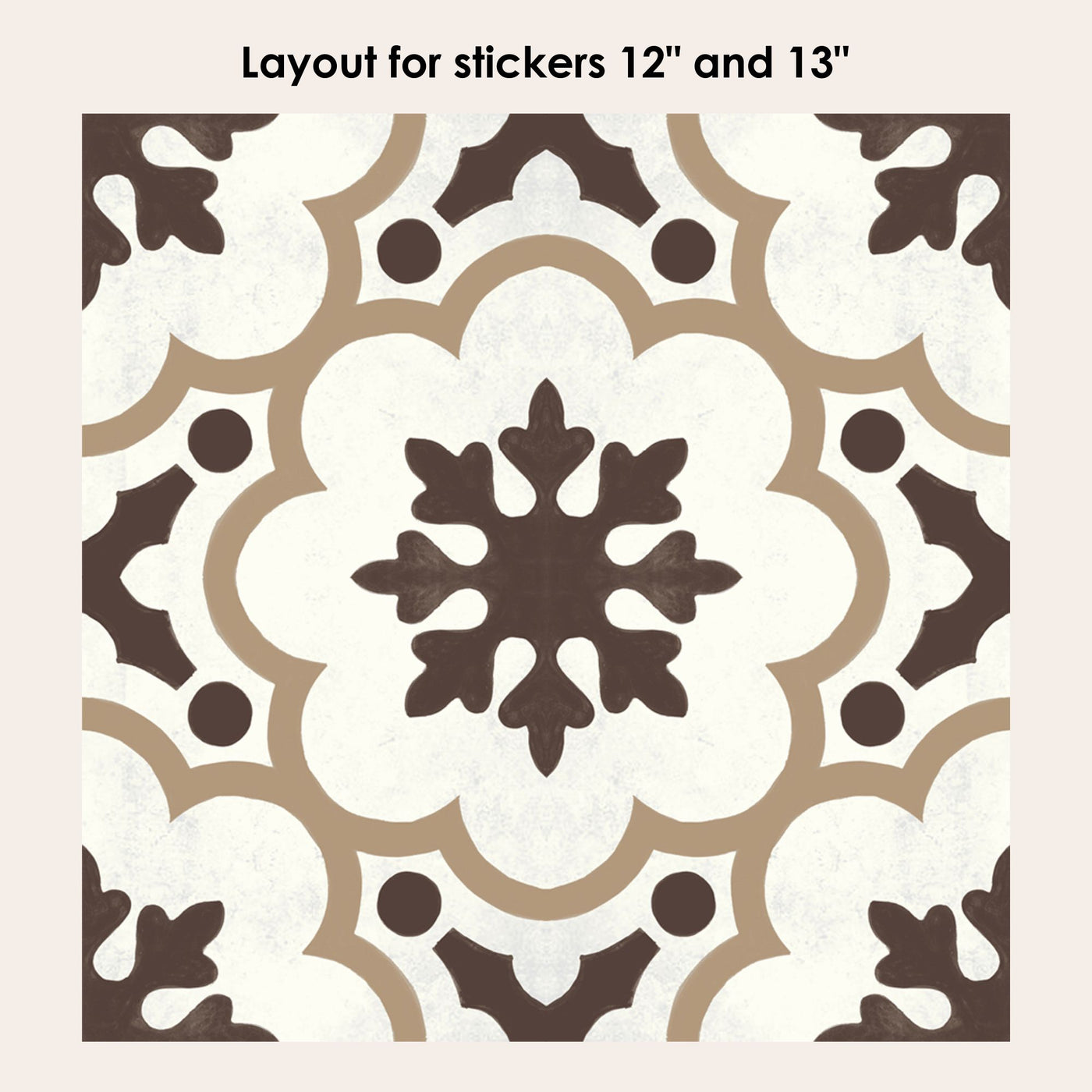 Genova in Greige Vinyl Tile Sticker