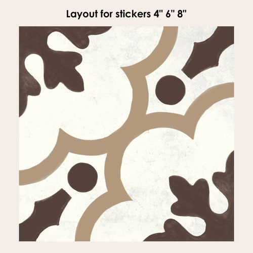 Genova in Greige Vinyl Tile Sticker
