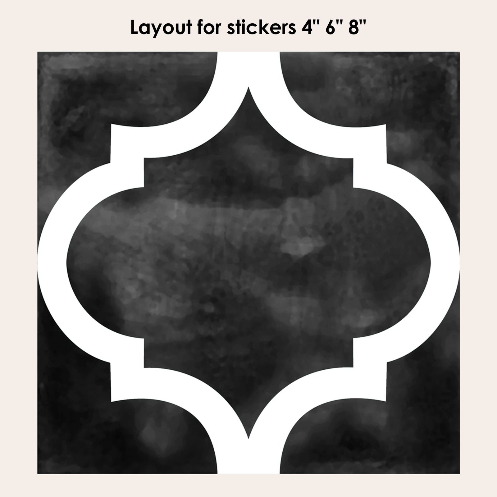 Zahara in Black Vinyl Tile Sticker