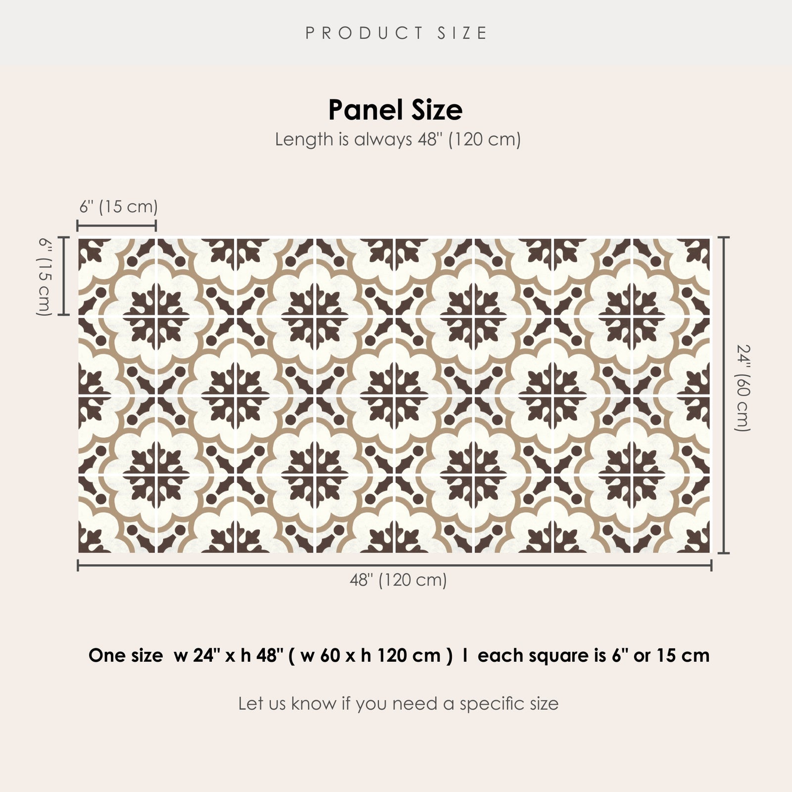 Genova in Greige Vinyl Tile Sticker