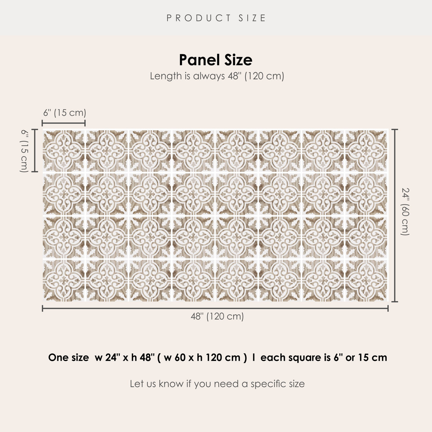 Floc in Wood Vinyl Tile Sticker