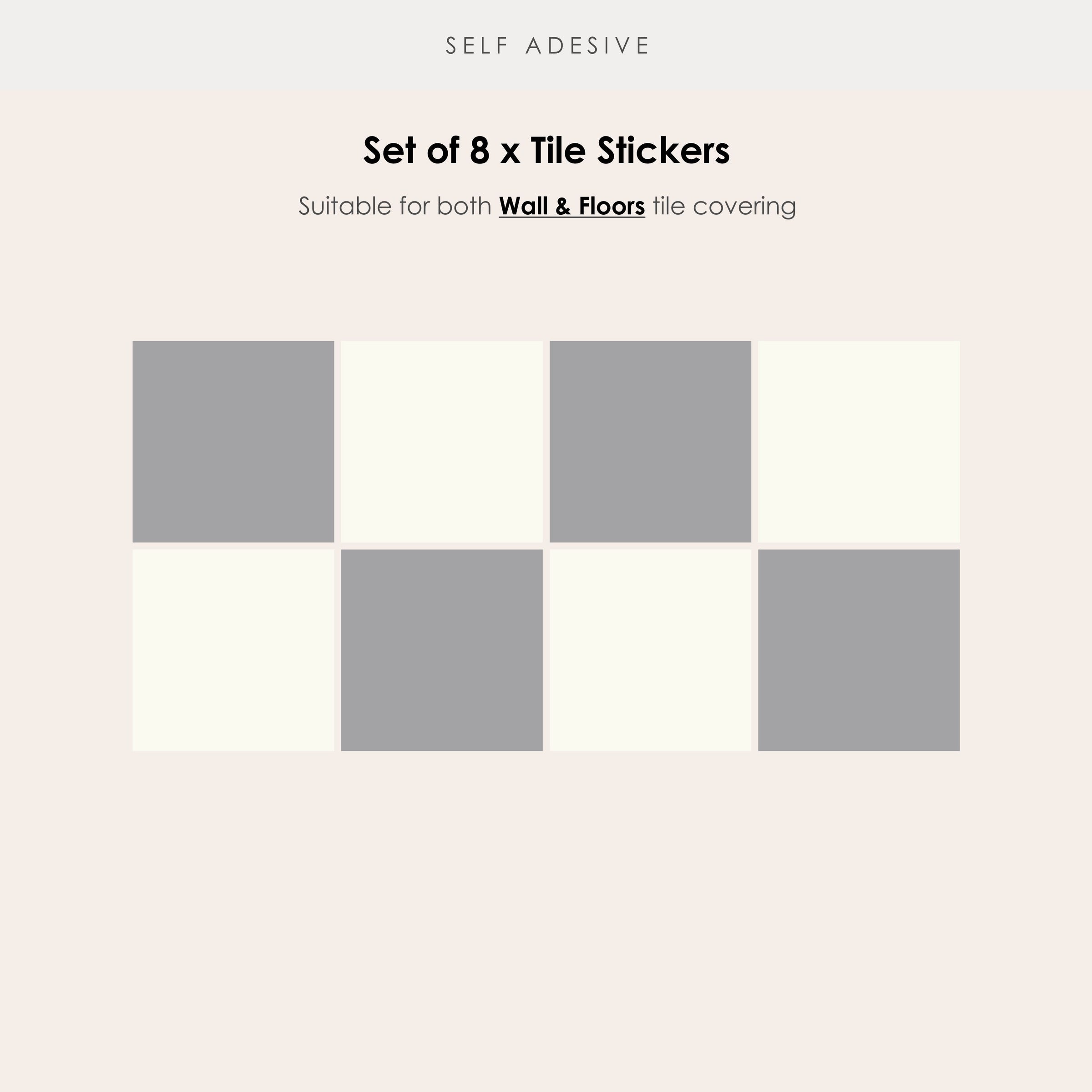 Checkerboard in Chateau Gray Tile Sticker