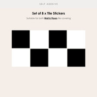 Checkerboard in Black and White Tile Sticker