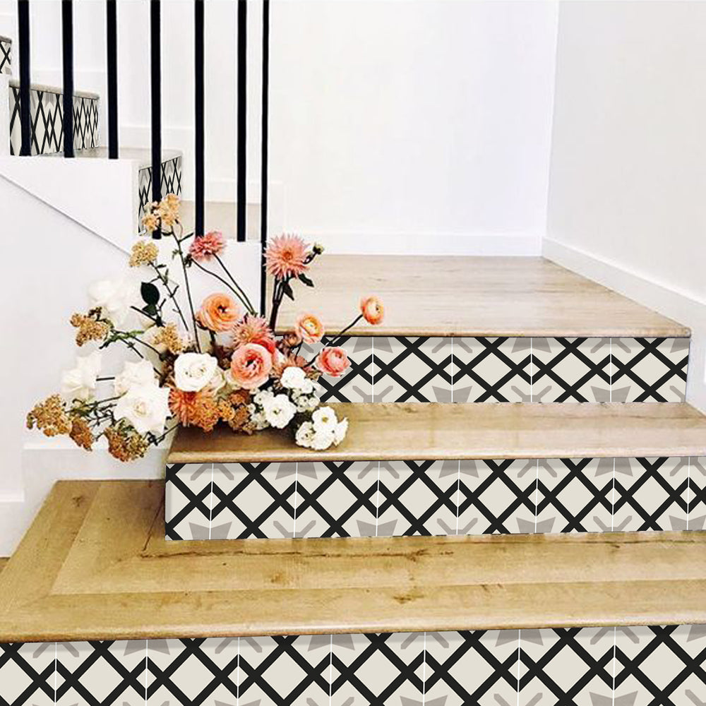 Stair Riser Stickers - Stair Riser Tile Decals - Asterix
