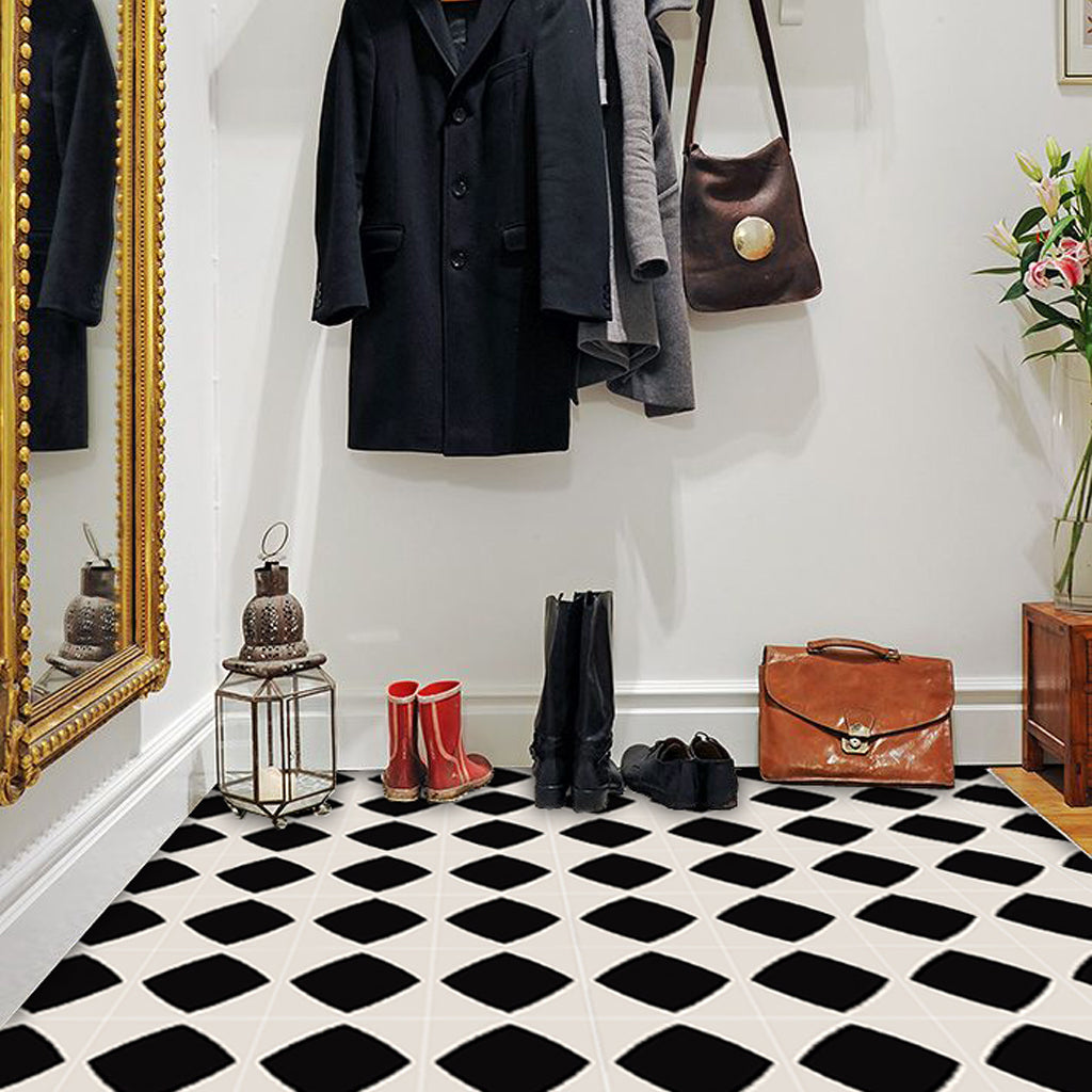 Winton Selfstick Black Diamond Vinyl Floor Tiles Self Adhesive Vinyl