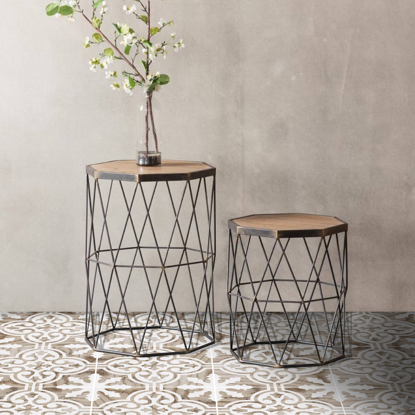 Floc in Wood Vinyl Tile Sticker