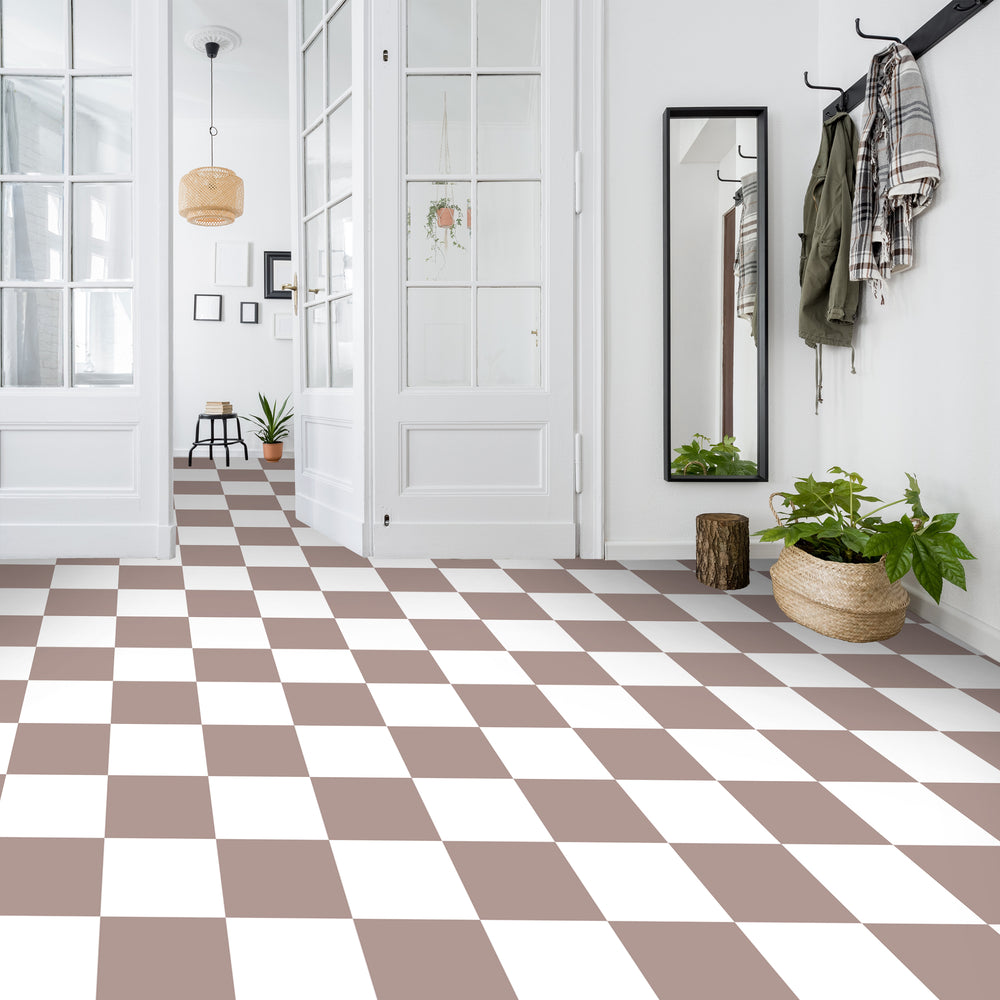 Checkerboard in Putty Tile Sticker
