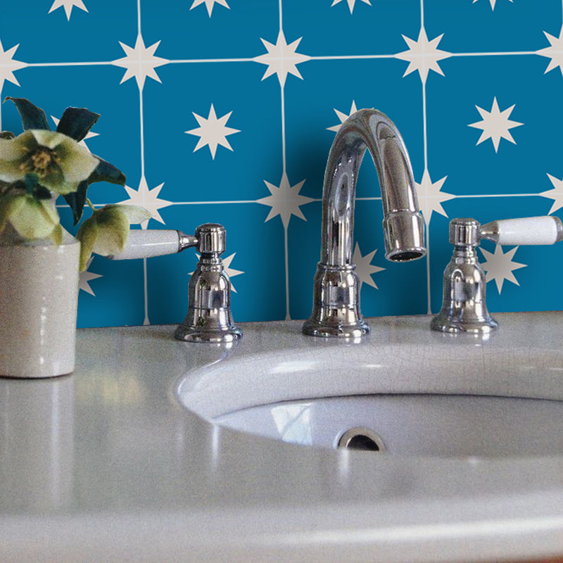 Starry Night in Cobalt Blue Vinyl Tile Sticker