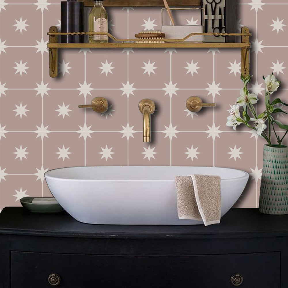 Starry Night in Putty Wallpaper