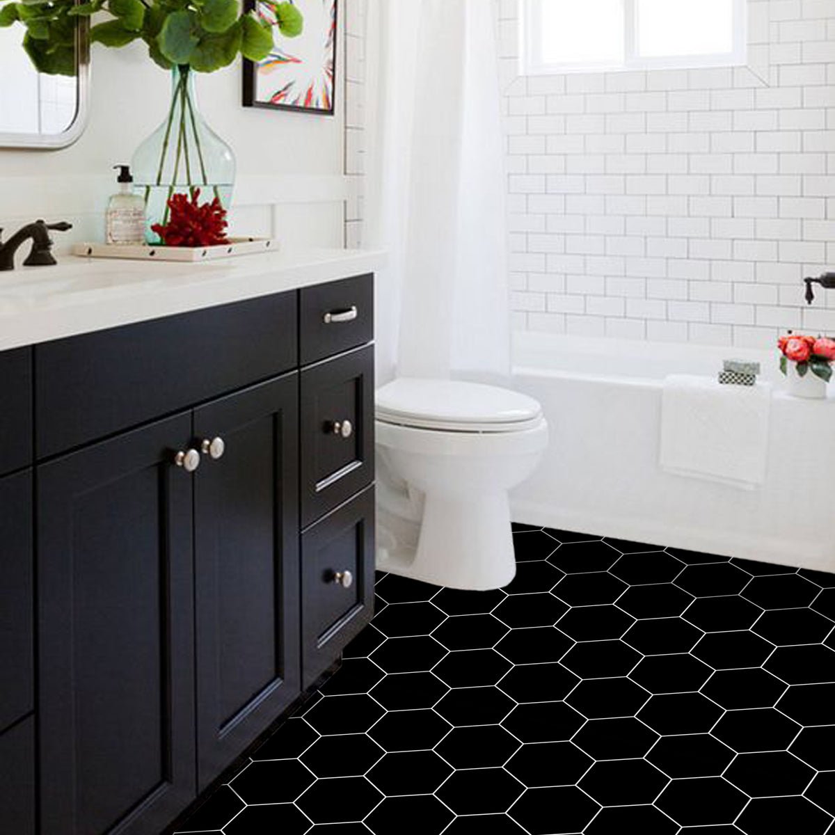 black octagon tile