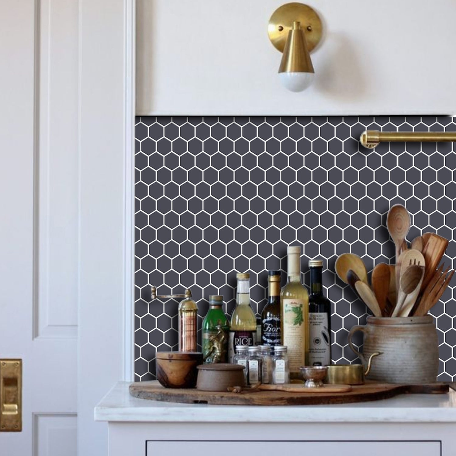 Mini Hexa in Ebony Wallpaper